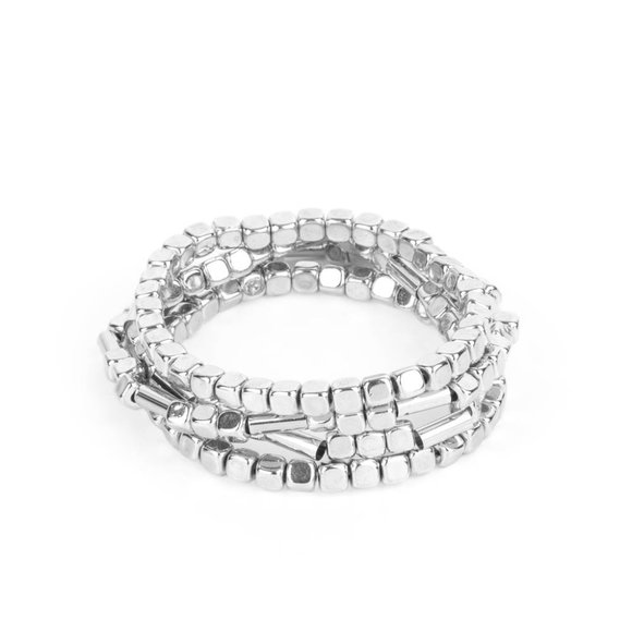 paparazzi | Jewelry | Paparazzi Metro Materials Silver | Poshmark